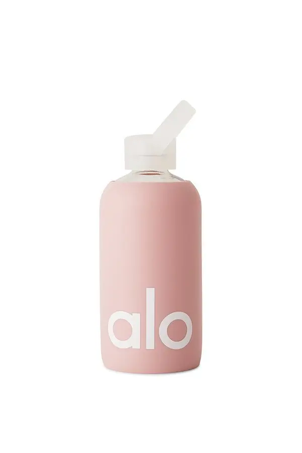 Alo Yoga Glass Water Bottle 500ml - Pale Mauve | Editorialist
